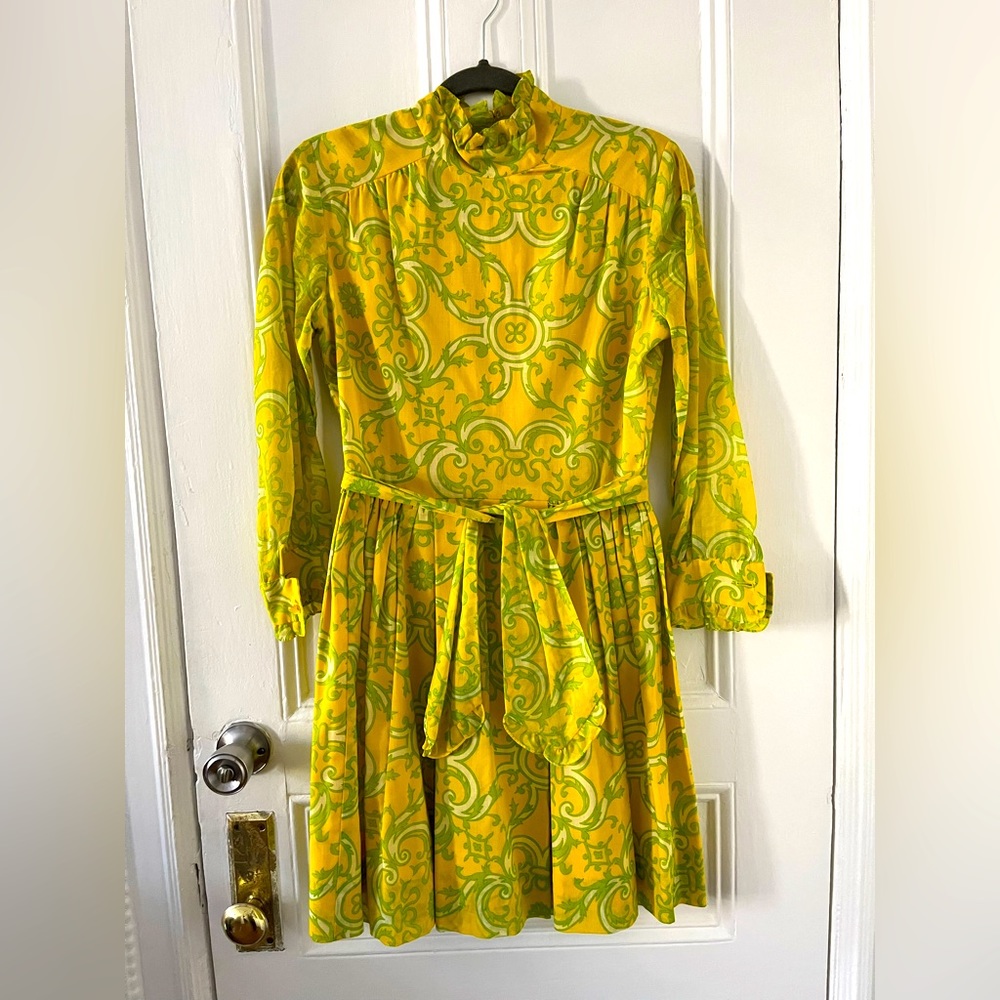 Vintage 1960s Lemonade Dress With Sash Belt - Gem